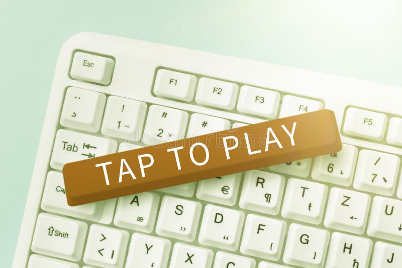 Text Caption Presenting Tap To Play. Business Overview Touch the Screen ...
