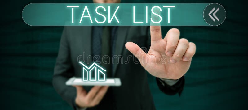 Conceptual Display Task List. Business Showcase Planification Reminder ...