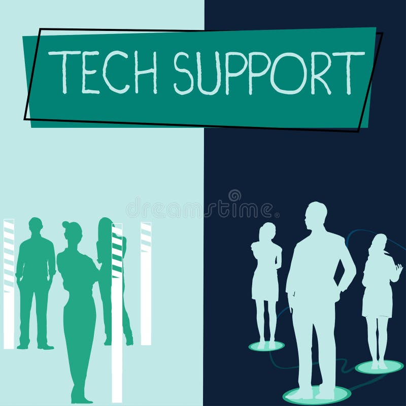 Sign Displaying Tech Support. Concept Meaning Help Given by Technician ...