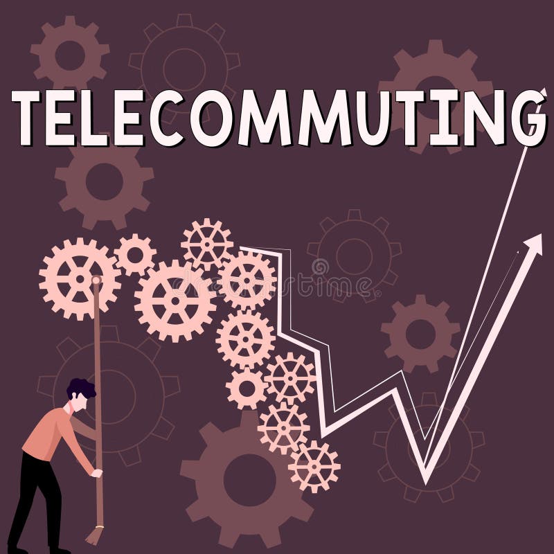 Conceptual Display Telecommuting. Business Idea Work at Home Using an ...