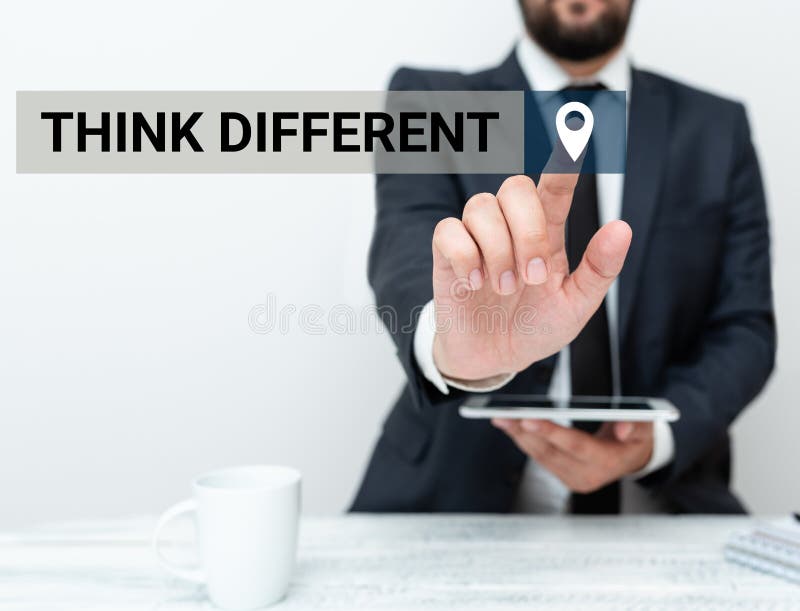 Text Sign Showing Think Different. Business Showcase Be Unique with ...