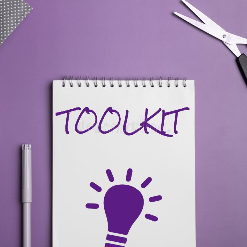 Conceptual Display Toolkit. Word Written on Set of Tools Kept in a Bag ...