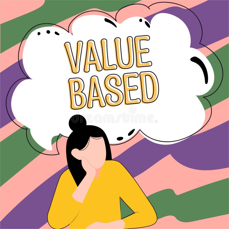 Conceptual Display Value Based. Word for Considering the Product Worth ...