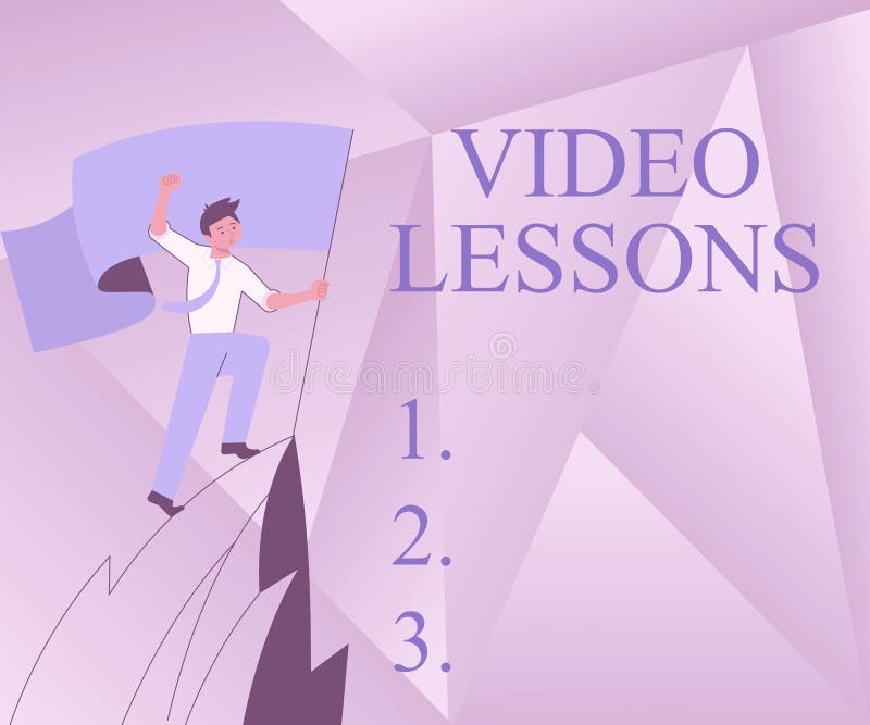 Conceptual Display Video Lessons. Business Concept Online Education ...
