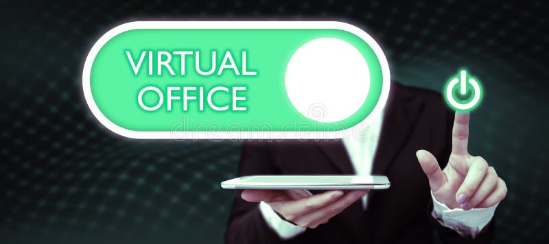 Writing Displaying Text Virtual Office. Business Overview Mobile Work ...