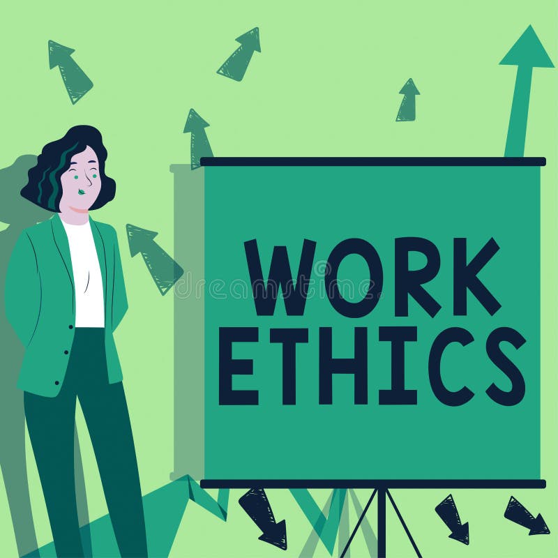 Hand Writing Sign Work Ethics. Business Overview a Set of Values ...