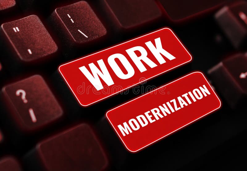 Text Showing Inspiration Work Modernization. Business Showcase Changing ...