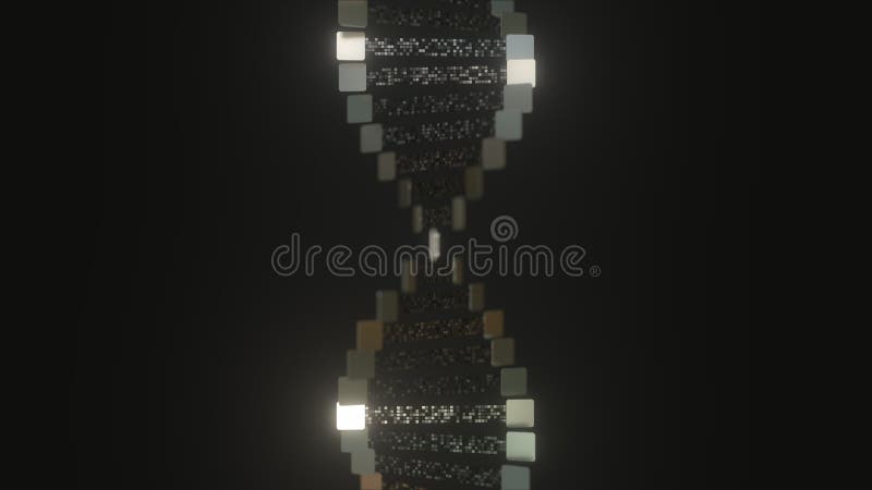Conceptual DNA Molecule Model Made of Metal. 3D Rendering Stock ...