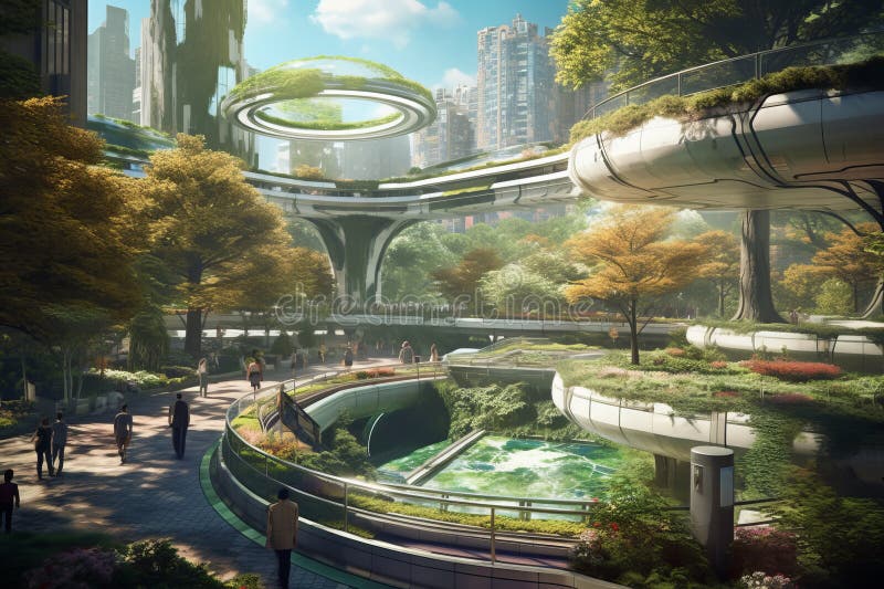 Conceptual of Eco Public Park with Clean Energy in the Future Created ...