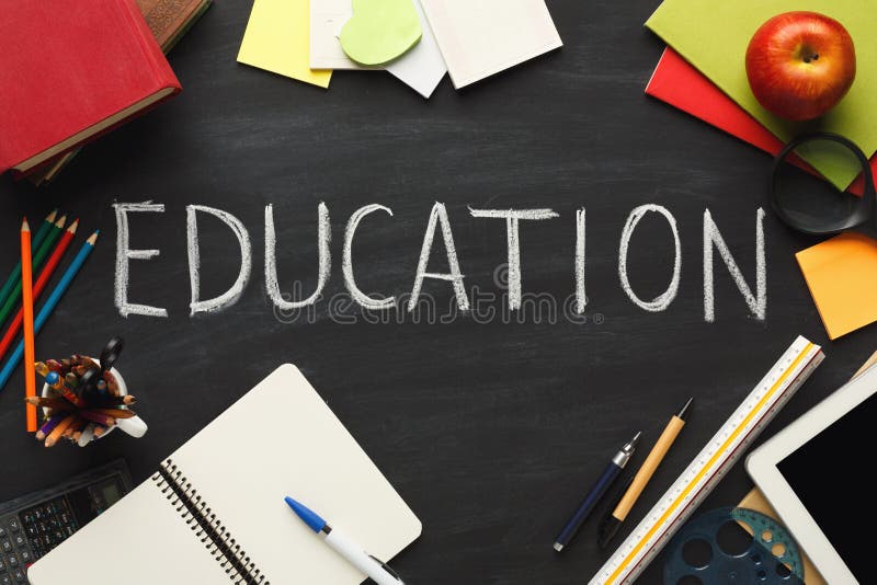 Education Written with Chalk on Blackboard Stock Image - Image of idea ...