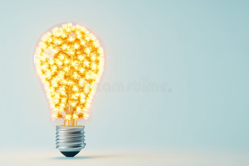 Conceptual Energy Efficiency Image Featuring a Bright Illuminated Light ...