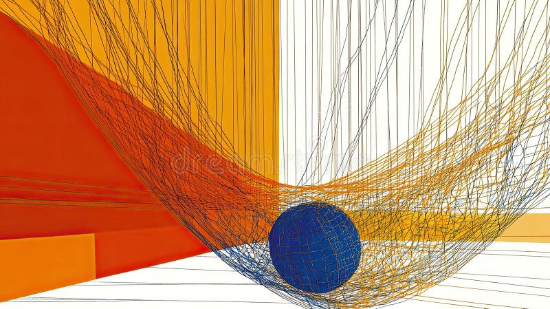 Conceptual Exploration of Tension with a Net and Abstract Shape Falling ...