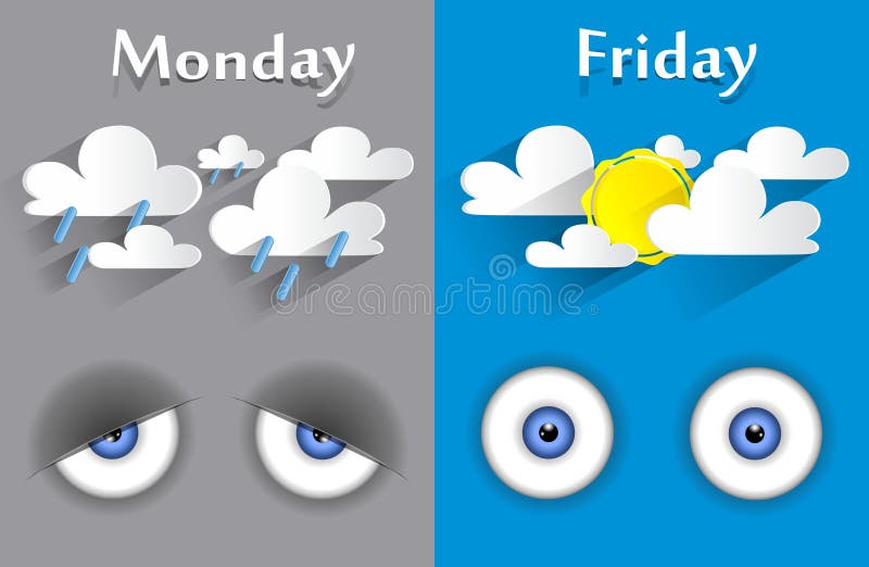 Conceptual Feeling Monday To Friday Stock Vector - Illustration of ...