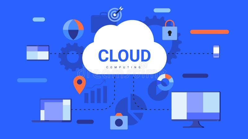 Conceptual Flat Vector Illustration for Cloud Hosting. Stock Vector ...