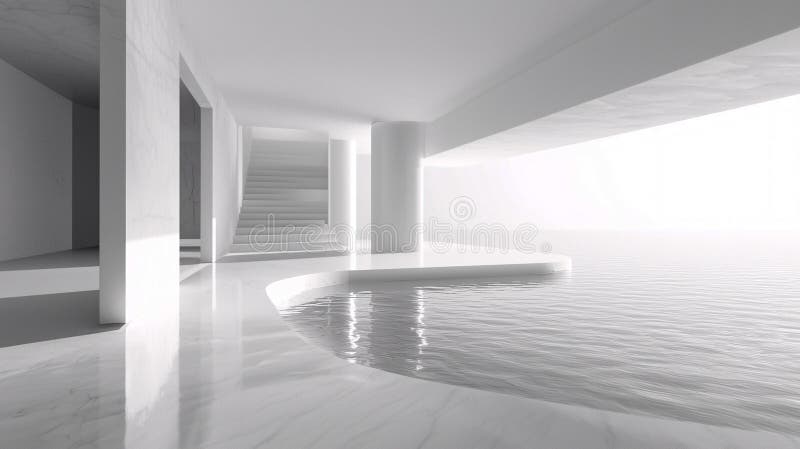 Conceptual Floating Architecture with Minimalistic Abstract Forms ...