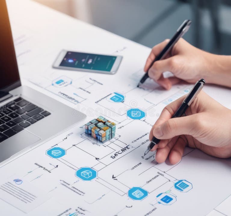 Conceptual Framework Drafting on Paper Stock Image - Image of creation ...