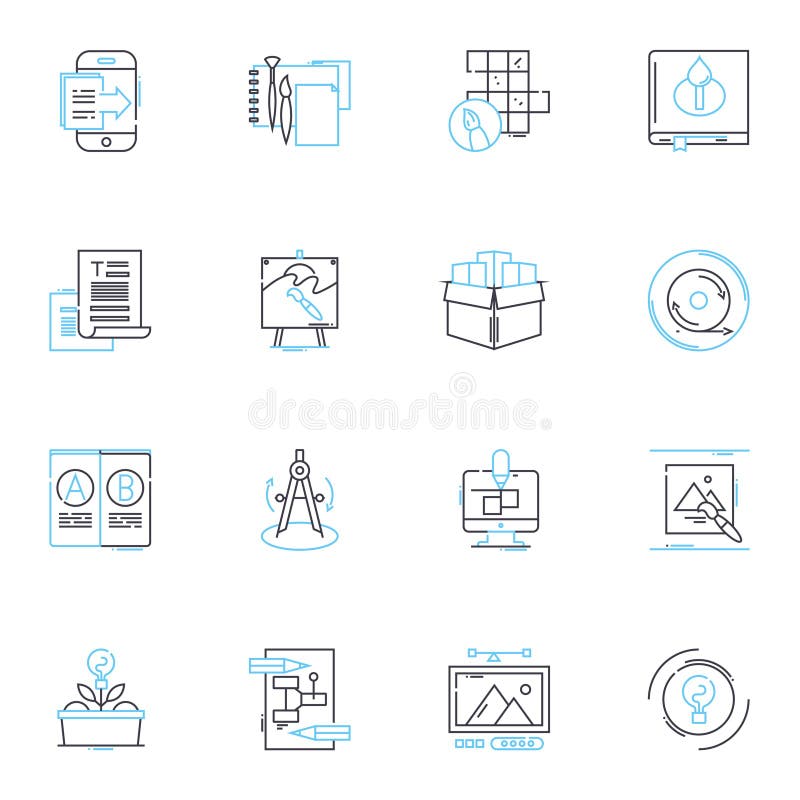 Conceptual Frameworks Linear Icons Set Structure Insight Context Abstraction Framework