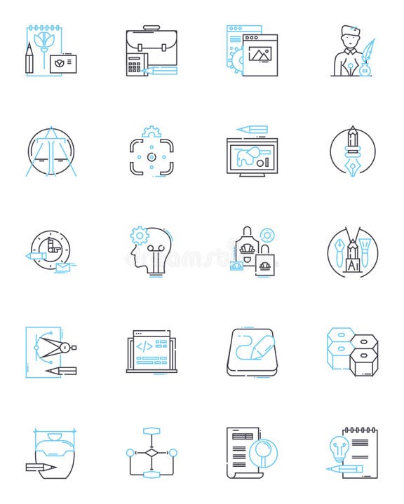 Conceptual Frameworks Linear Icons Set. Structure, Insight, Context ...