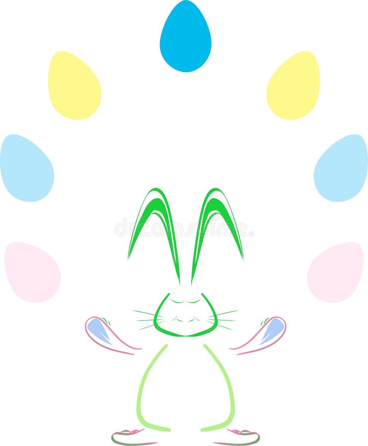 A Conceptual and Funny Vector Illustration of an Easter Bunny Juggling ...