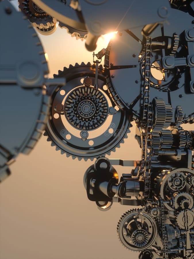 Gears and Cogs Close Up 3d Render Stock Illustration - Illustration of ...