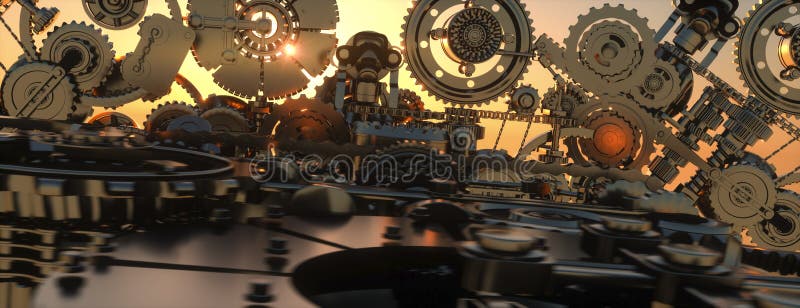 Gears and Cogs Close Up 3d Render Stock Illustration - Illustration of ...