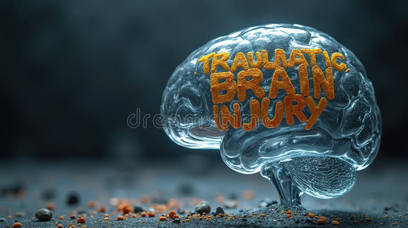 Conceptual Glass Brain with Traumatic Brain Injury Text Stock ...