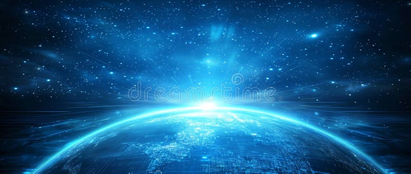 A Conceptual Globe Set Against a Backdrop of Technology and Data ...