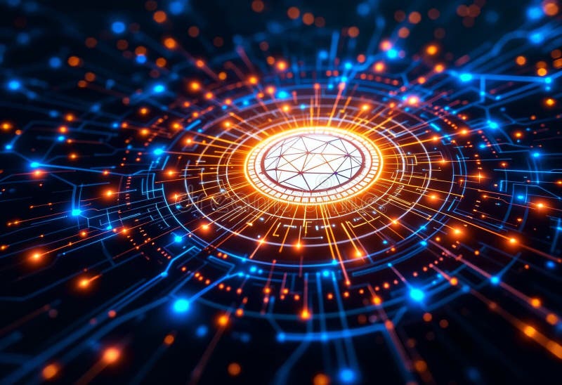 Conceptual Glowing AI Symbol the Future is in AI Stock Illustration ...