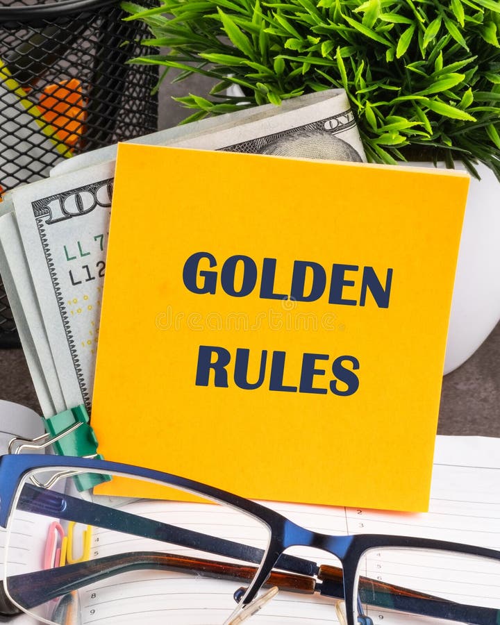 Conceptual Golden Rule Symbol. Copy Space Stock Image - Image of ...