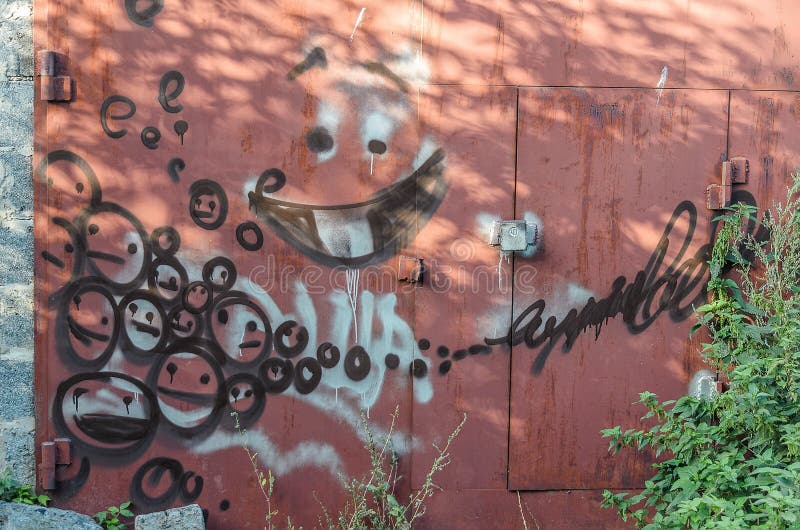 Conceptual Graffiti on the Iron Gate Editorial Stock Image - Image of ...