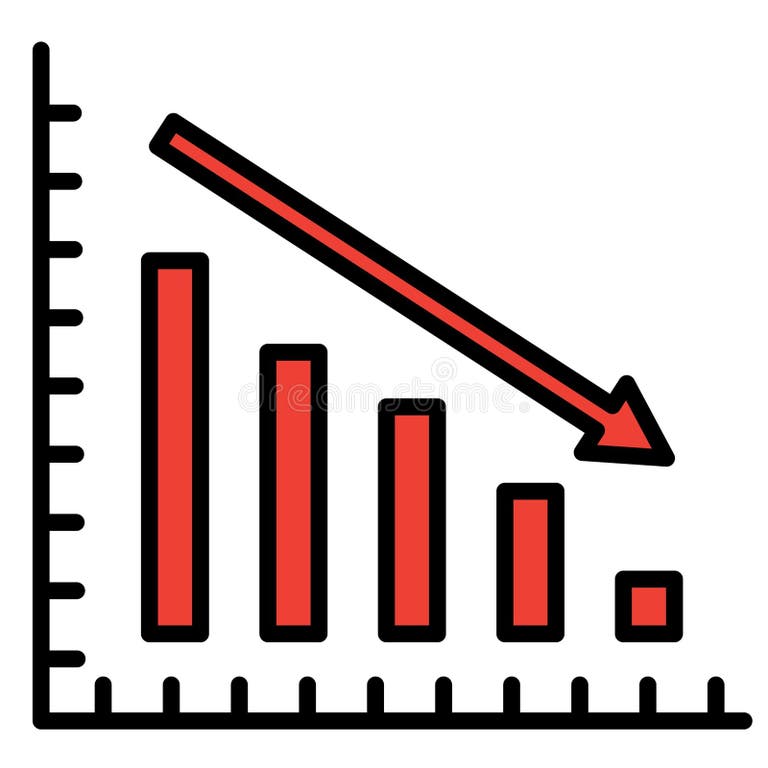 Conceptual Graph with Decrease Report. Dark Diagram with Recession and Bankruptcy Progress Stock ...