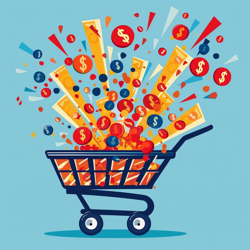 Conceptual Graphics for Marketing. Explosive Discounts Stock Image ...