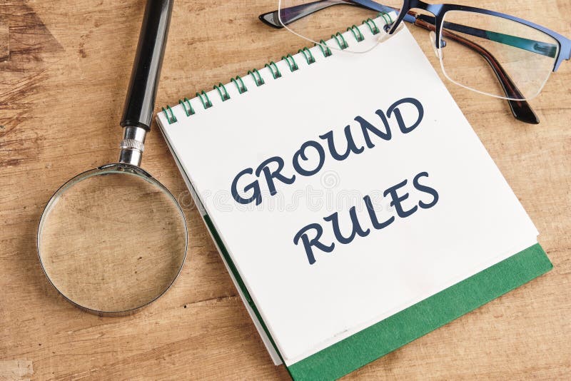GROUND RULES is Written on a Card Attached To the Corkboard with a ...