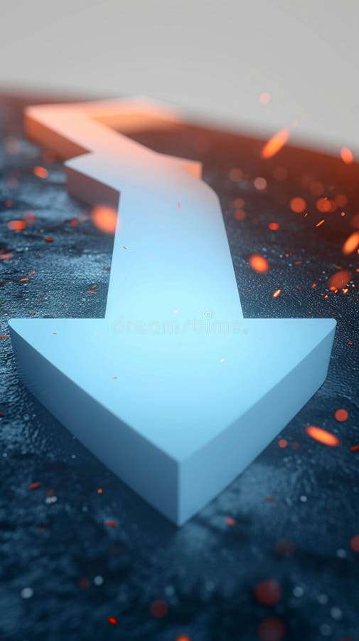 Conceptual Growth 3D Arrow Points the Way, Symbolizing Development ...