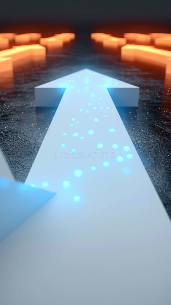 Conceptual Growth 3D Arrow Points the Way, Symbolizing Development ...