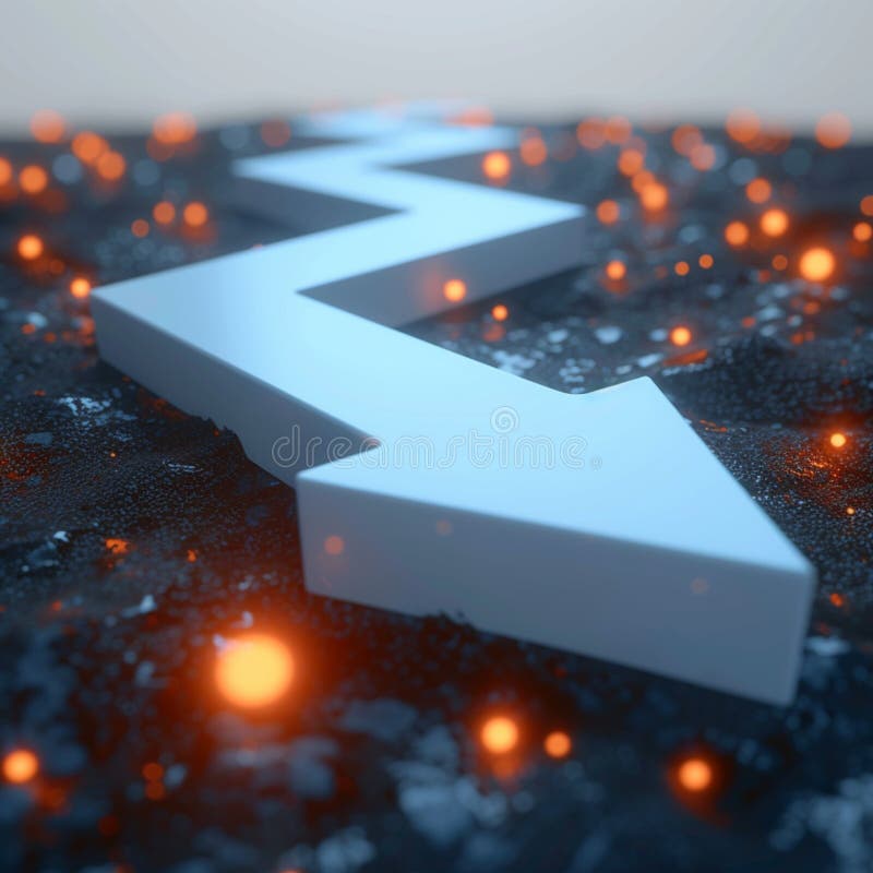 Conceptual Growth 3D Arrow Points the Way, Symbolizing Development ...