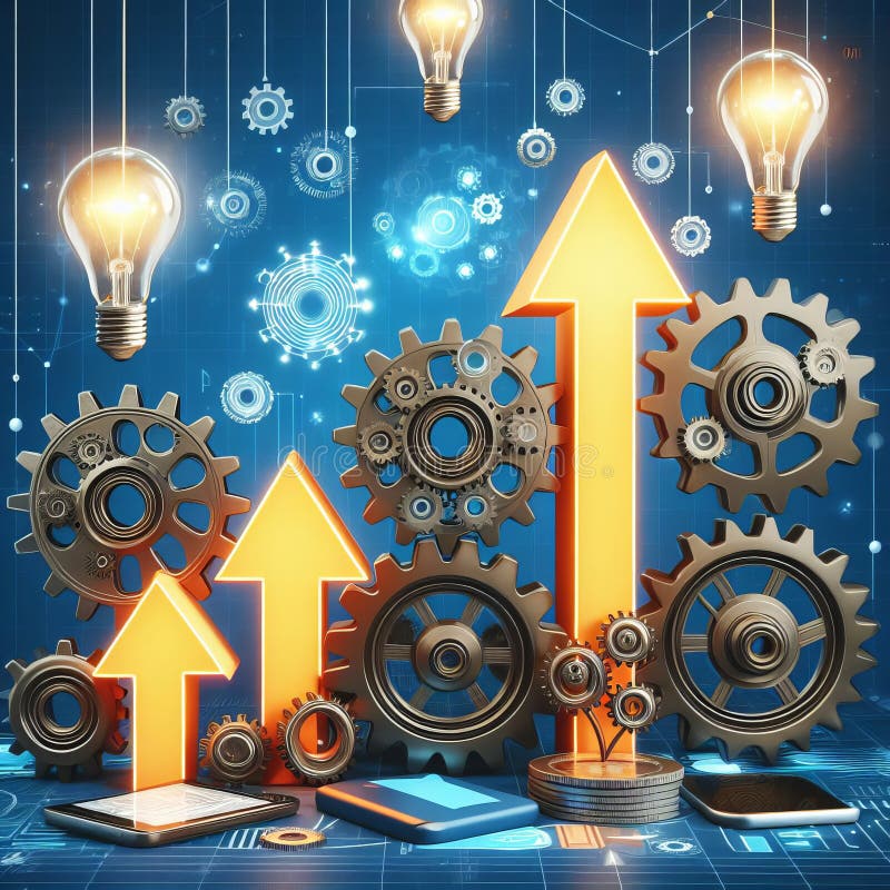 Conceptual Growth Gear Graph Stock Photo - Image of economy, investment ...