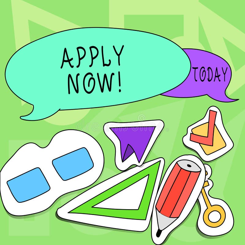 Conceptual Hand Writing Showing Apply Now. Business Photo Text Request ...