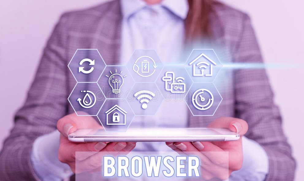 Conceptual Hand Writing Showing Browser. Business Photo Text Computer Program Graphical User ...