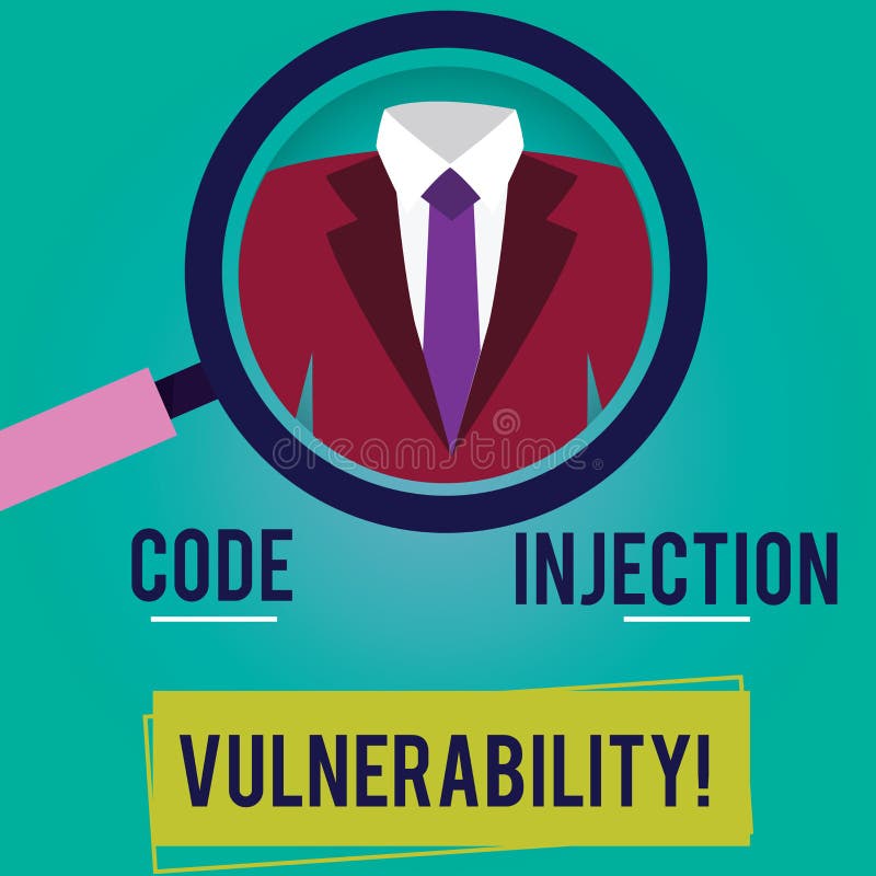 Conceptual Hand Writing Showing Code Injection Vulnerability. Business ...