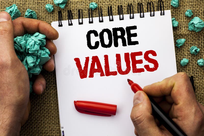 Conceptual Hand Writing Showing Core Values. Business Photo Text ...