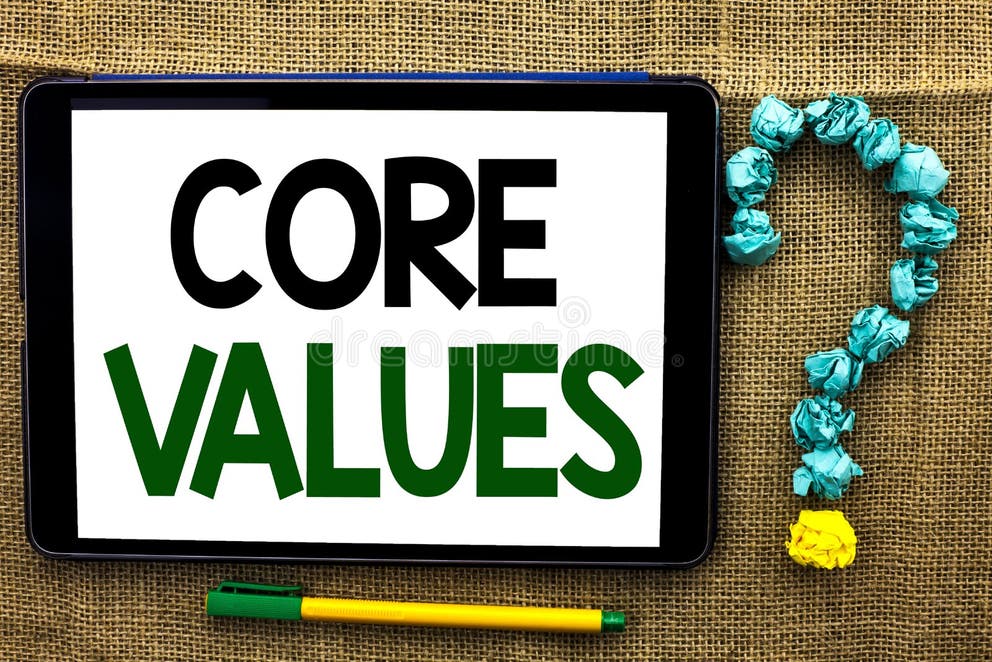 Conceptual Hand Writing Showing Core Values. Business Photo Text ...