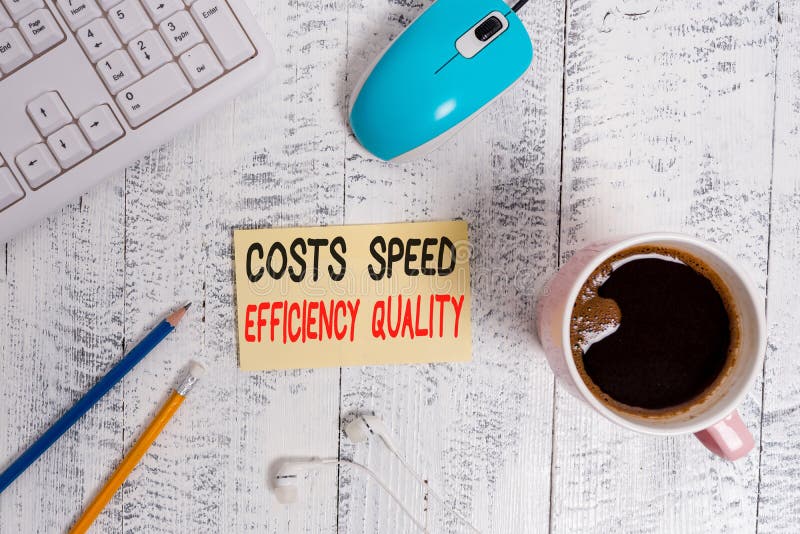 Conceptual Hand Writing Showing Costs Speed Efficiency Quality ...