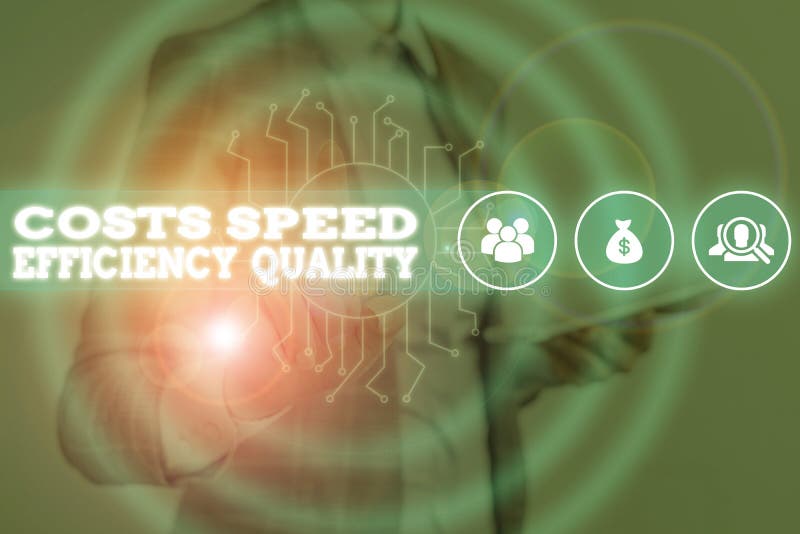 Conceptual Hand Writing Showing Costs Speed Efficiency Quality ...