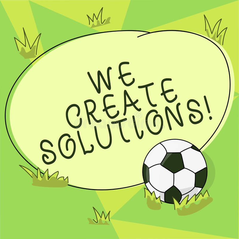 Conceptual Hand Writing Showing we Create Solutions. Business Photo ...