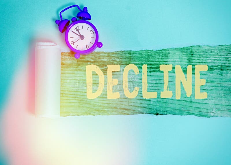 Conceptual Hand Writing Showing Decline. Business Photo Showcasing ...