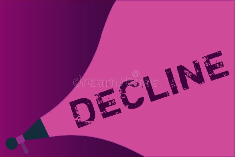 Conceptual Hand Writing Showing Decline. Business Photo Showcasing Become Smaller Fewer less ...