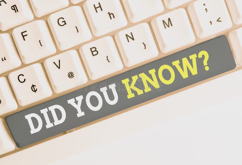 Conceptual Hand Writing Showing Did You Know Question. Business Photo ... Conceptual Hand Writing Showing Did You Know Question. Business Photo ...