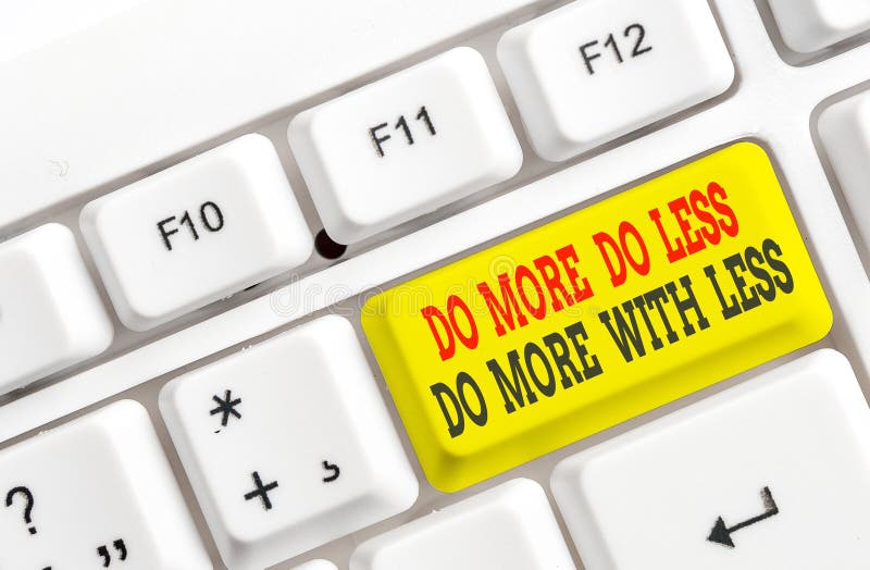 Conceptual Hand Writing Showing Do More Do less Do More with less ...