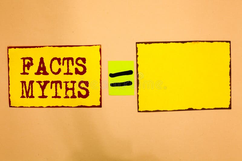 Conceptual Hand Writing Showing Facts Myths. Business Photo Showcasing ... Conceptual Hand Writing Showing Facts Myths. Business Photo Showcasing ...